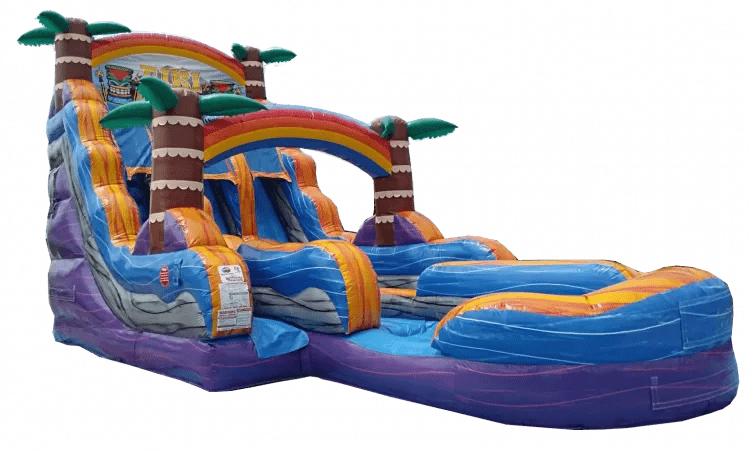 18' Tiki Plunge Double Lane Water Slide - Bouncing On Da Bayou Slidell LA